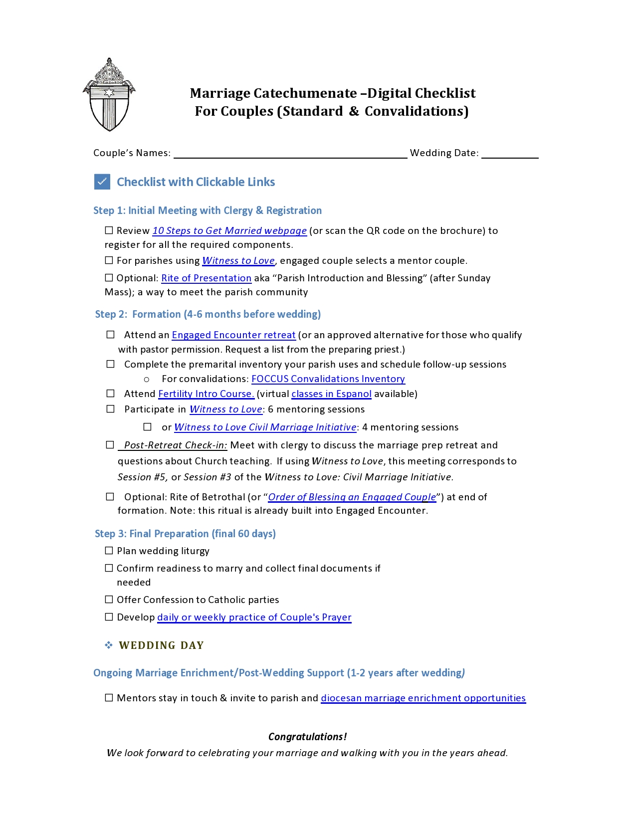 Marriage Preparation Steps