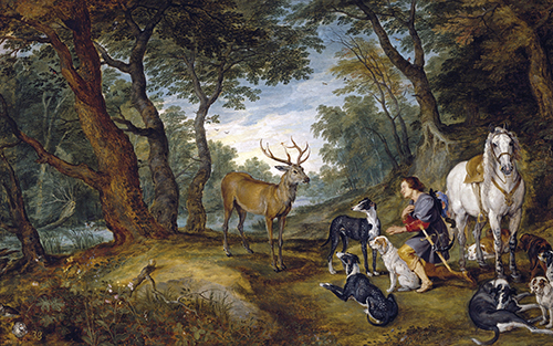 St. Hubert: the crucifix between antlers of a great stag