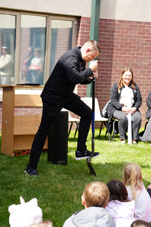 School receives honor, breaks ground for stations of the cross